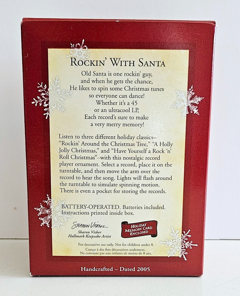 Hallmark 2005 Rockin' With Santa Record Player Ornament - Music and ...
