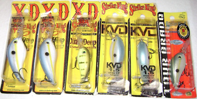 6 STRIKE KING LURES 5XD 3XD KVD 1.5 SQUAREBILL TOUR GRADE SEXY SHAD ...