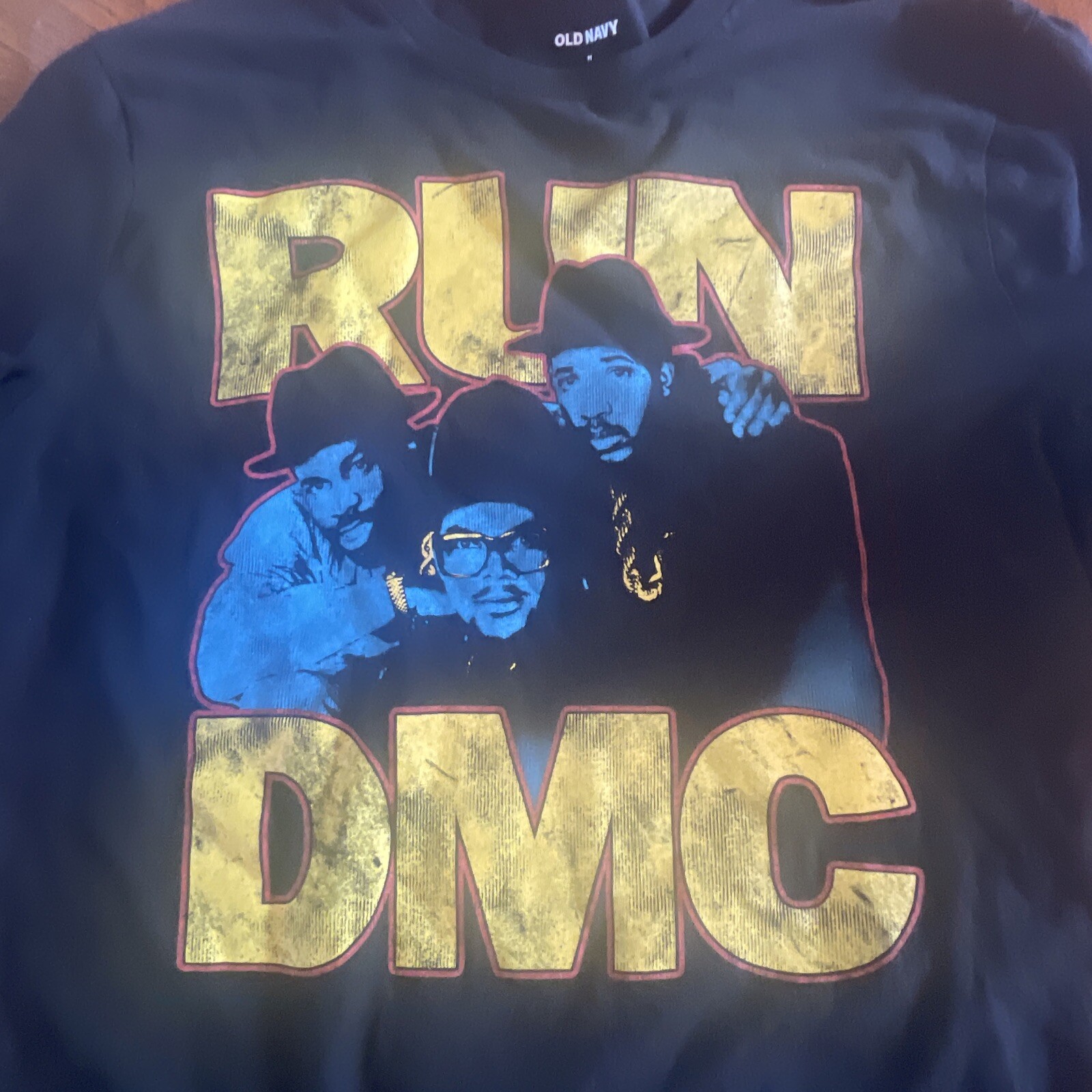 RUN DMC Shirt Mens Large Black Long Sleeve Crew Neck Music Band Rap Old ...