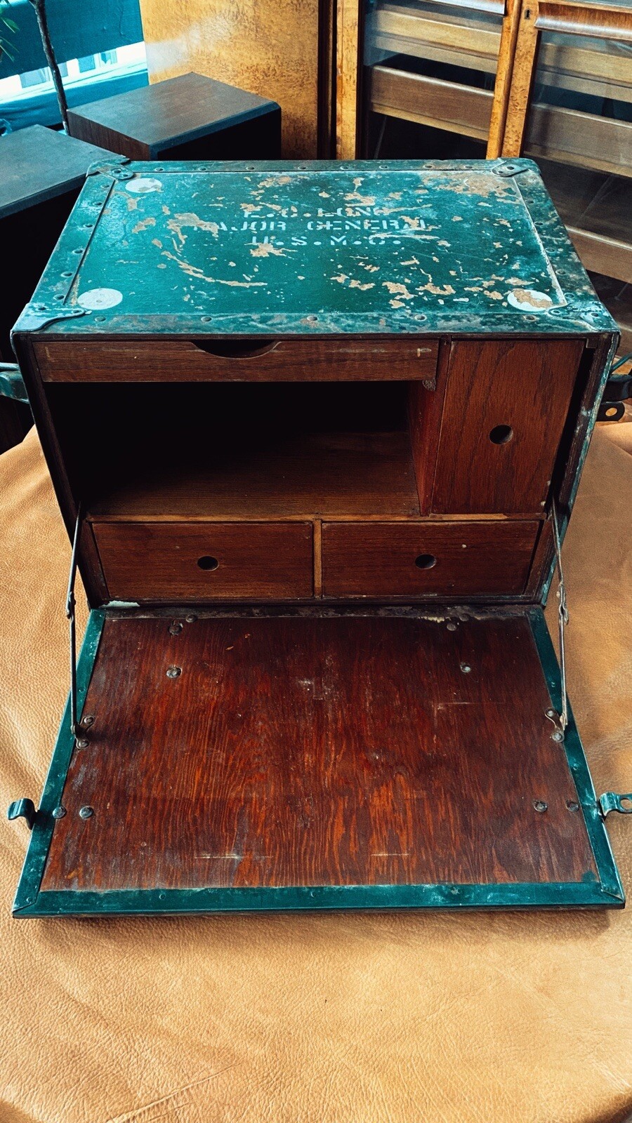 WWII MAJ GENERAL Earl C long (Smedley Butler) USMC Field Desk | eBay