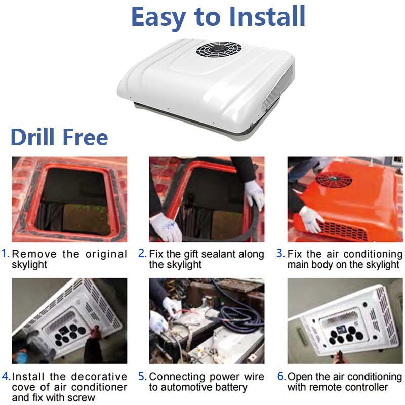 12 RV AC Unit Rooftop RV Motorhome Caravan Air Conditioner Electric ...