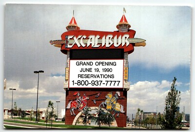 Postcard Escalibur Casino Grand Opening Las Vegas Chrome Continental ...