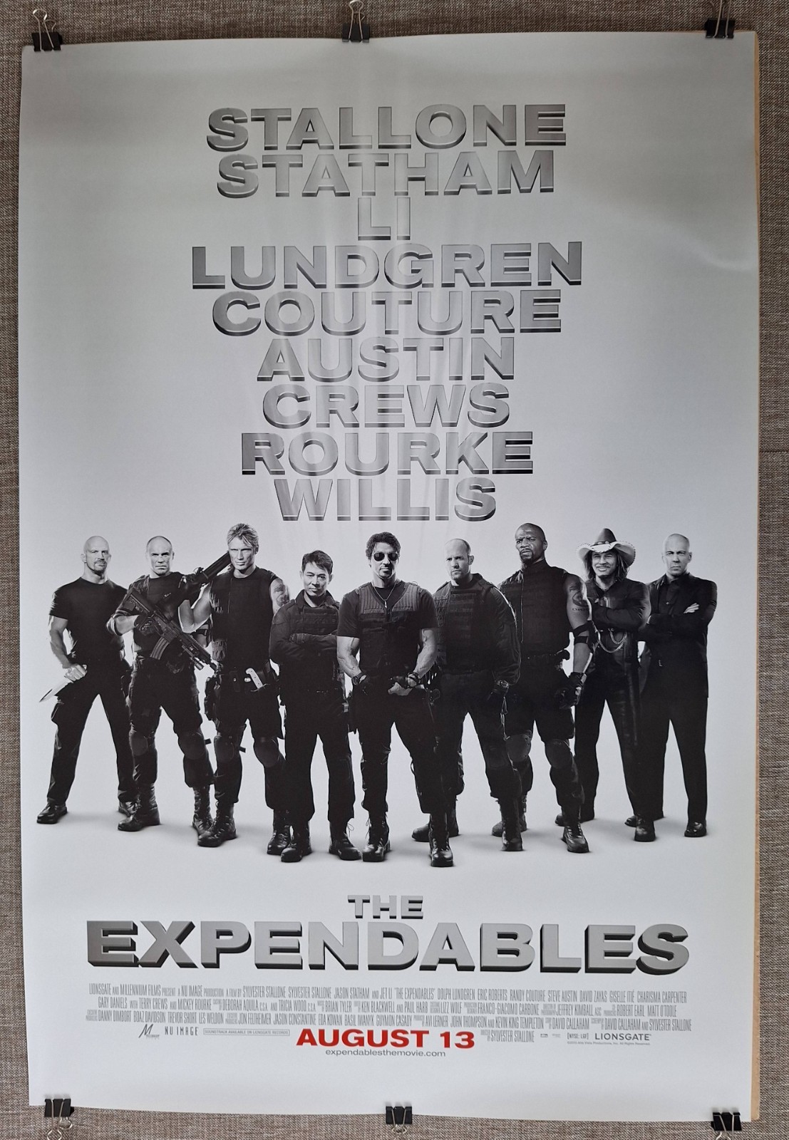 "THE EXPENDABLES" ORIGINAL ROLLED MOVIE POSTER - 2010 - SINGLE SIDED ...