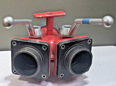 POK 3 way siamese fire hose hydrant valve wye FDNY vintage