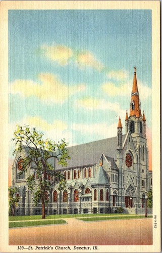 Decatur IL-Illinois, St. Patrick's Church Vintage Souvenir Postcard | eBay