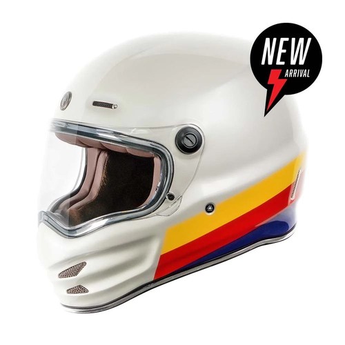 Torc T9 Retro Full Face Helmet Pearl White Full Tree - Medium | eBay