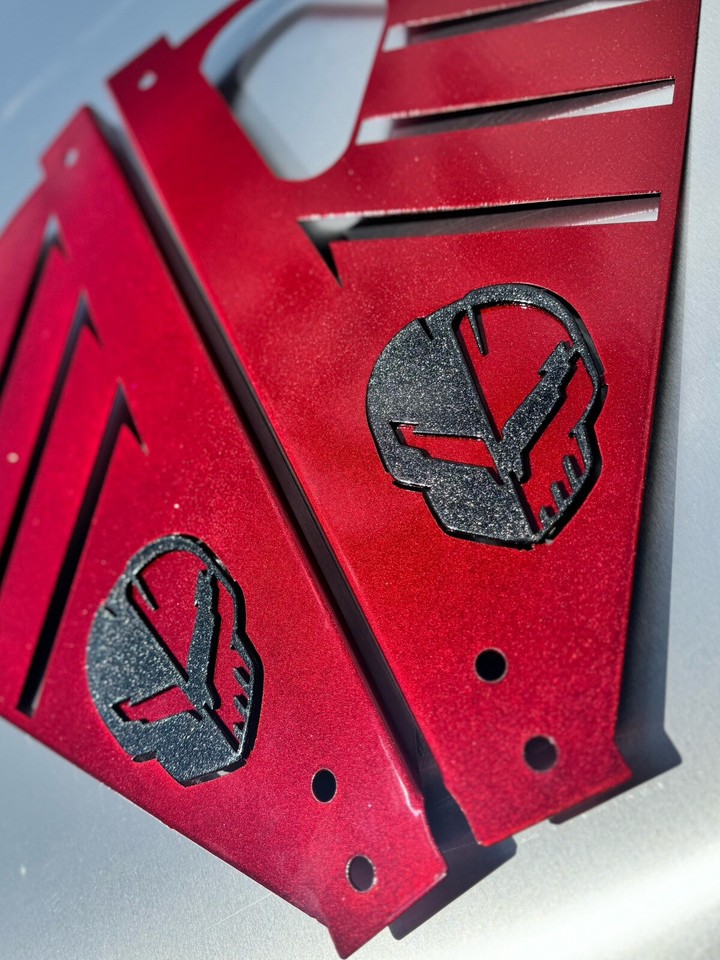 Engine Covers Panels For Corvette C8 2020-2024 POWDER COATED Jake Skull ...