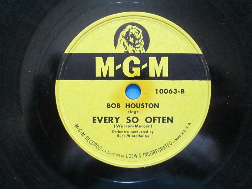 Bob Houston As Years Go By Every So Often MGM 10063 78 rpm | eBay
