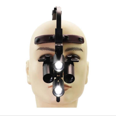 6.0X 3.5X 2.5X Dental Surgical Loupes Double LED Head Light Cordless ...