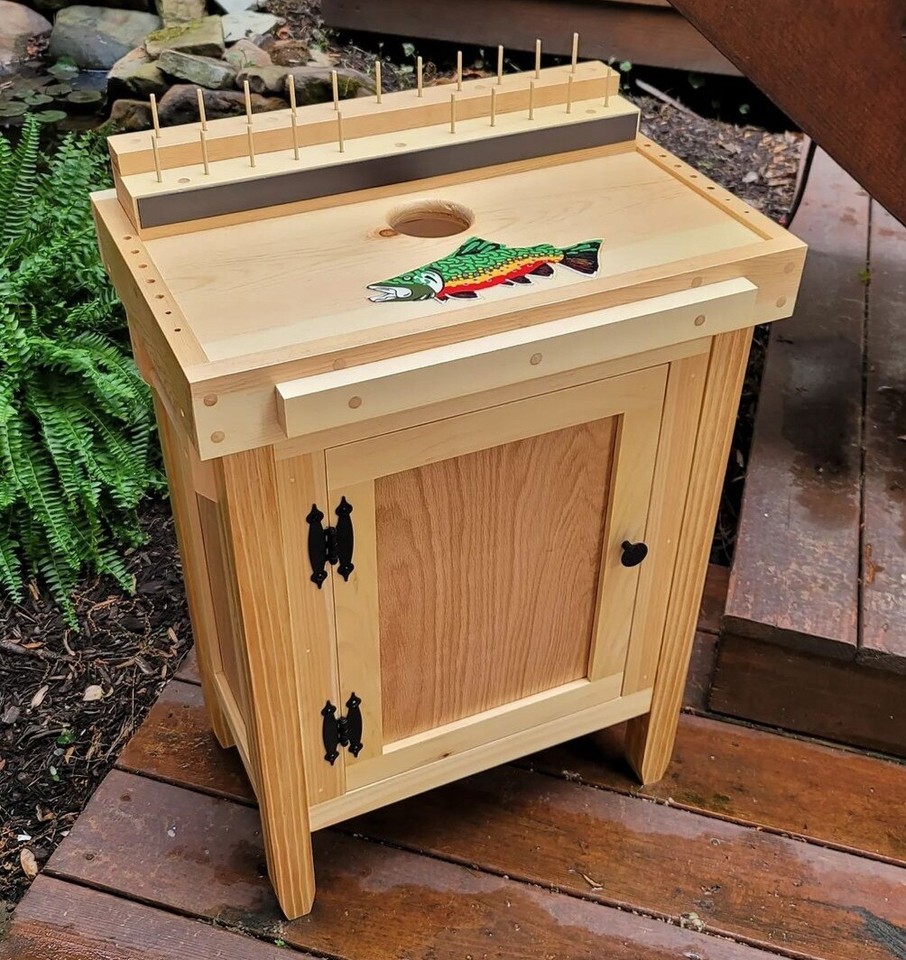 PORTABLE FLY TYING TABLE benches desks TROUT bass Fly Fishing flies ...