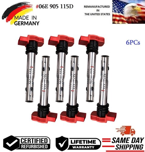 GENUINE 6x VW Ignition Coils 2005-16 AUDI Quattro & VW Tiguan Jetta ...