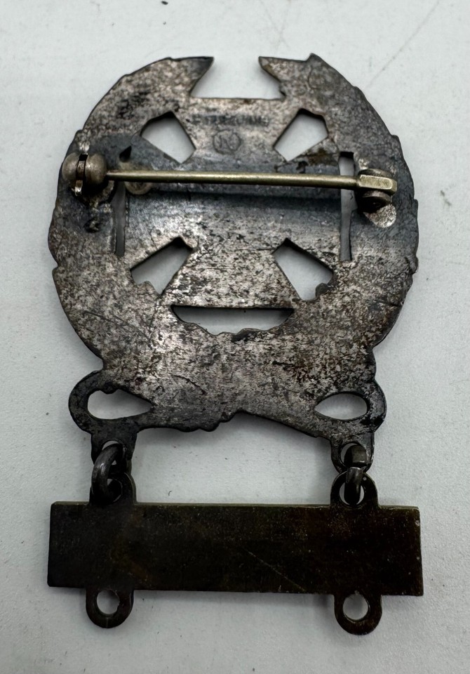 Vintage WW2 US Army Expert Marksman Badge w/ Rifle Bar Sterling Marked ...