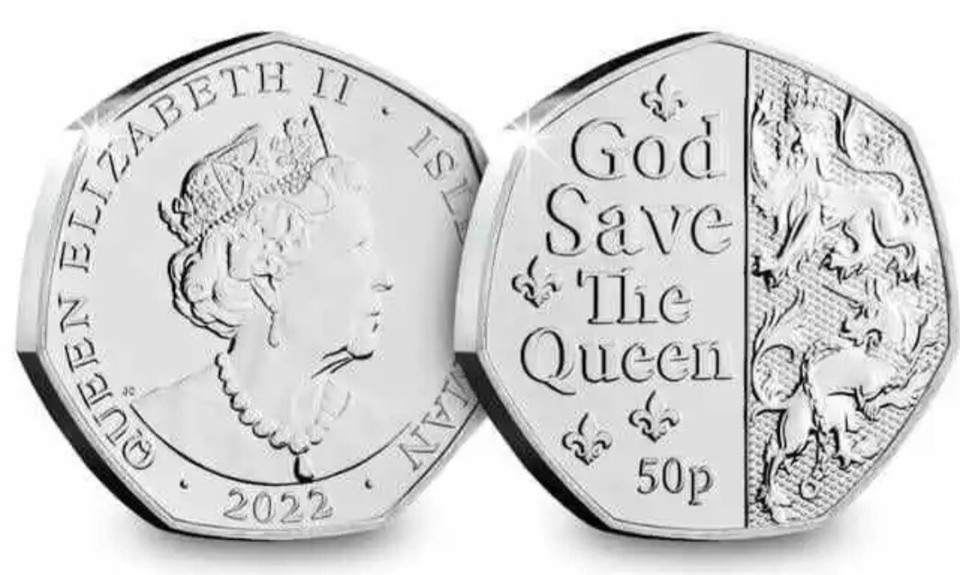 New 2022 National Anthem God Save the Queen 50p Fifty Pence Coin BU ...