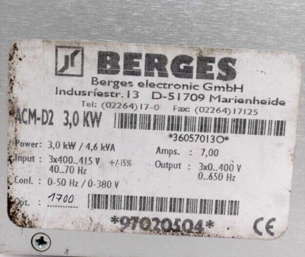 BERGES ELECTRONIC ACM-D2 3,0 kw Frequenzumrichter AC-Inverter | eBay