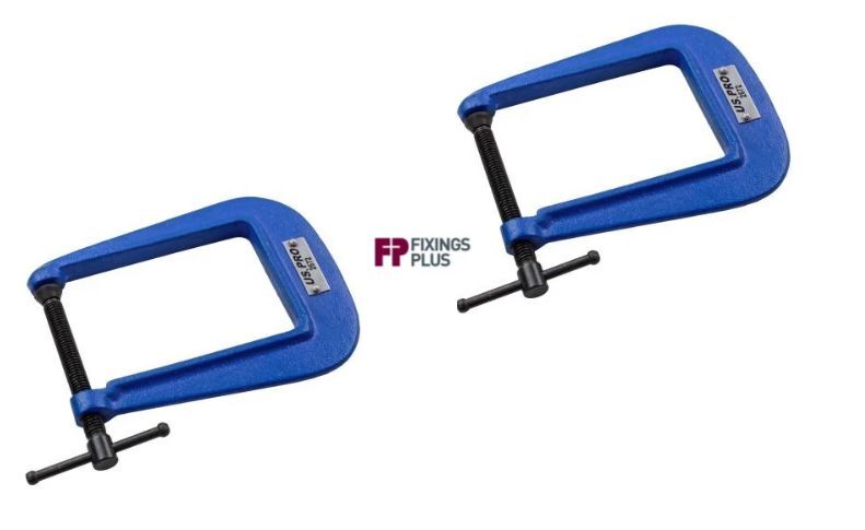 2 x 2" 50mm Deep Throat G Clamps 88mm Depth Clamp Woodwork Clamping ...