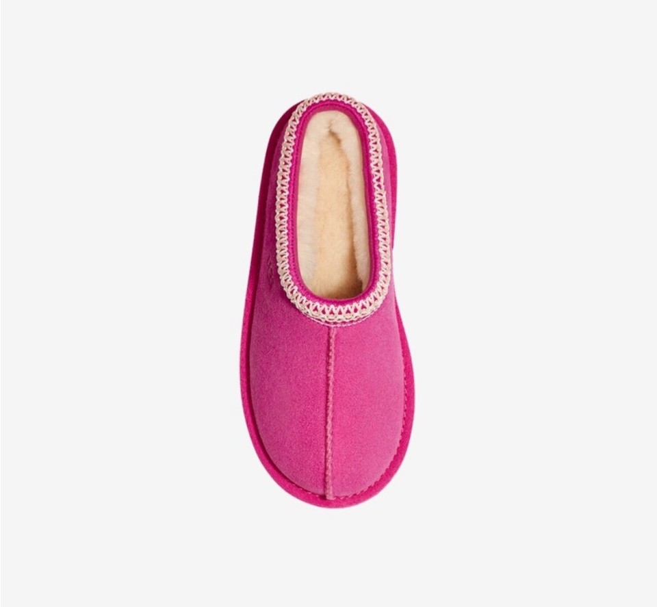 UGG big kids tasman wool slipper NwB 1019066k chestnut /pink/ddc/navy ...