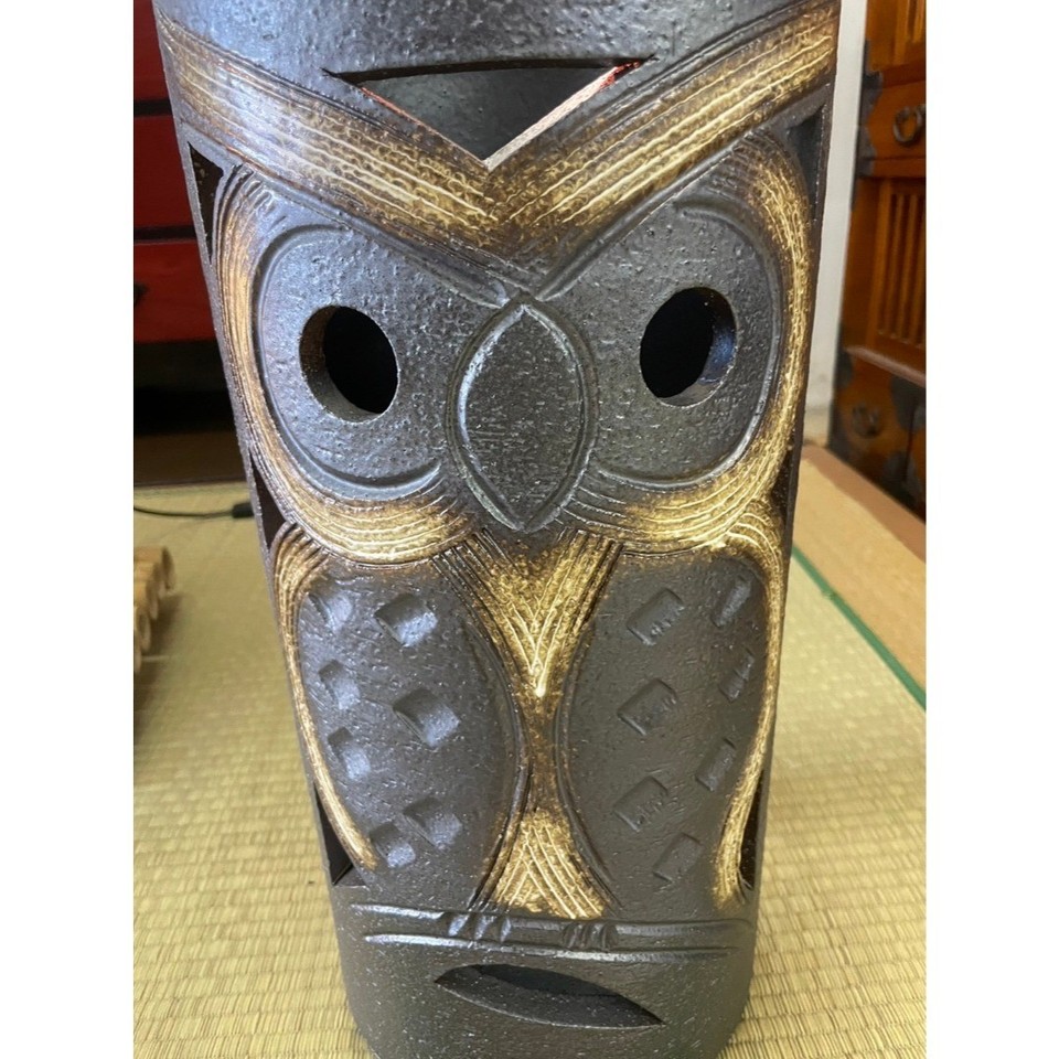 Shigaraki Ware Umbrella Stand Laughing Owl Happy Pottery | eBay