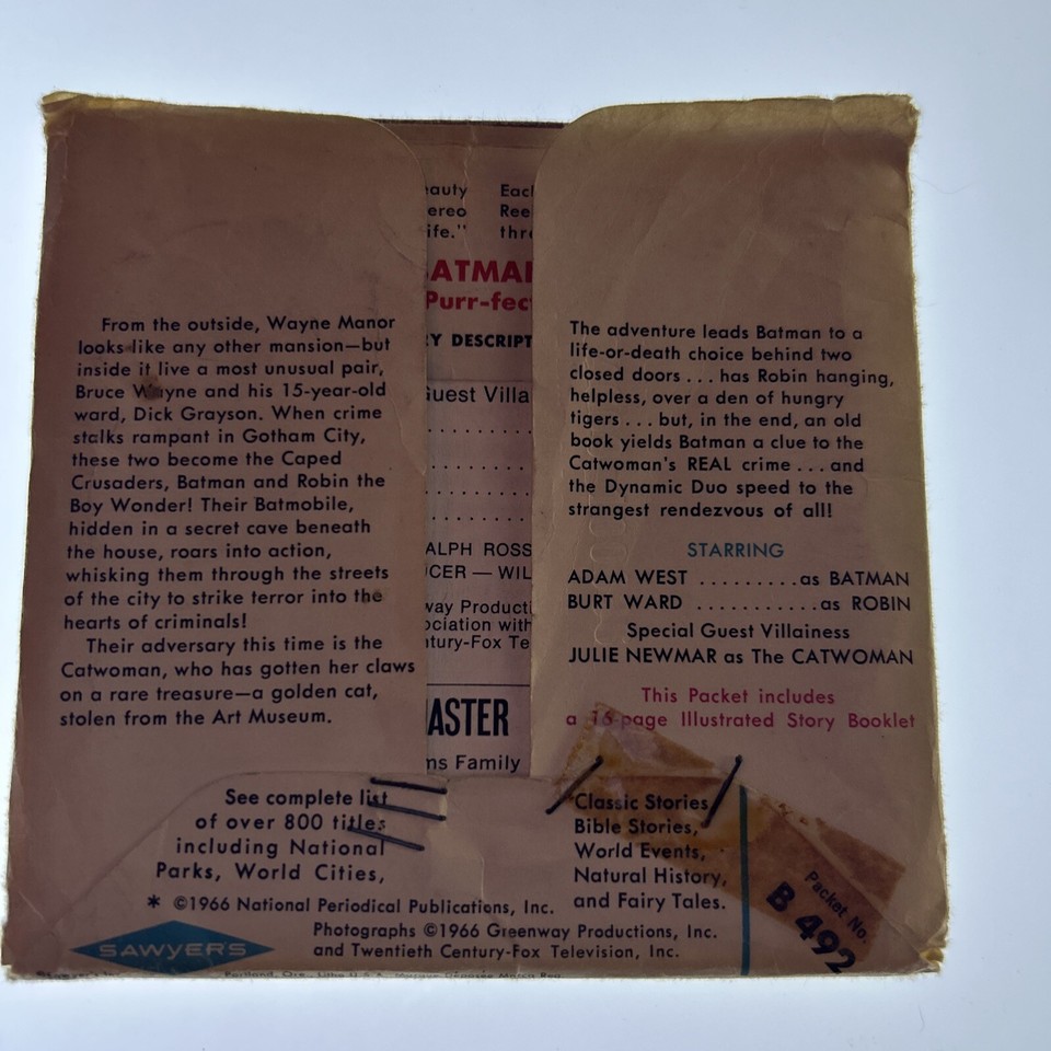 Gaf B492 Batman Adam West Burt Ward Showtime TV Show view-master 3 ...