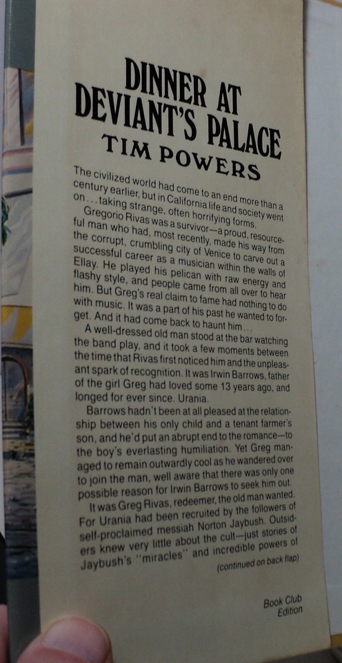 Dinner at Deviant's Palace by Tim Powers - Science Fiction Book Club ...