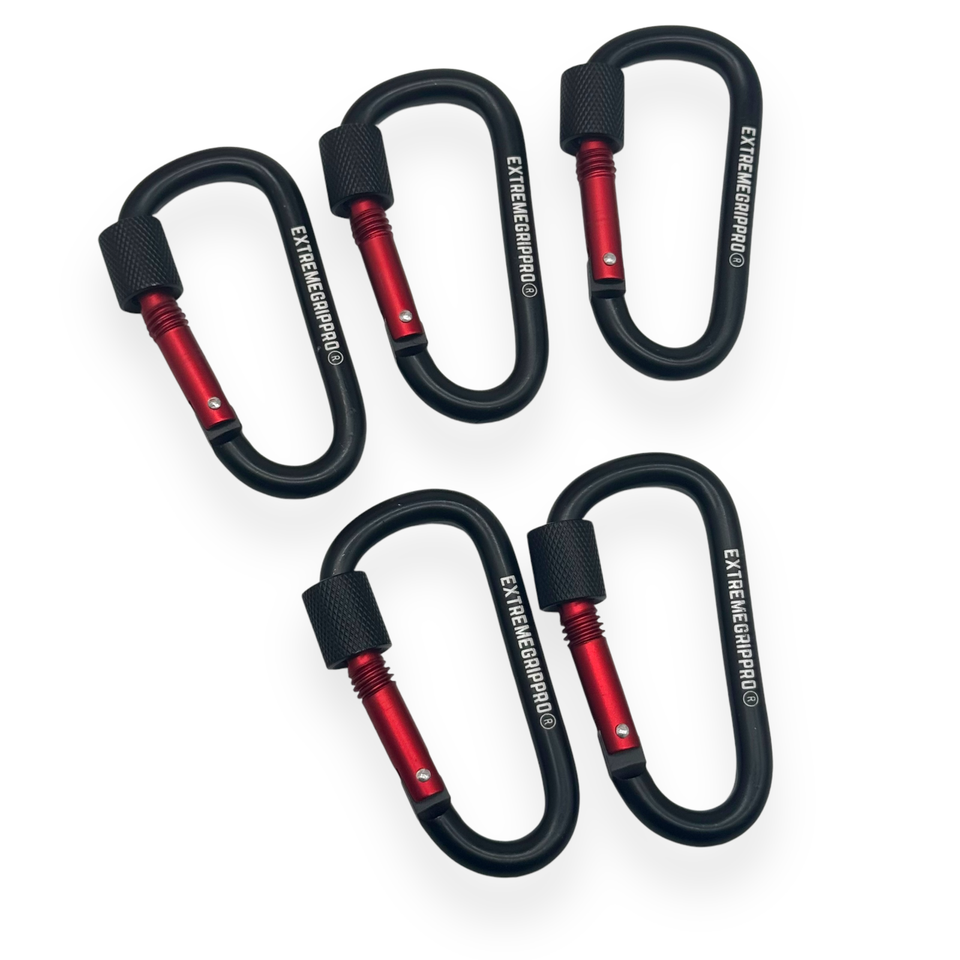 5-Pack Black Carabiner Clips Heavy Duty D-Ring Screw Lock for Camping ...