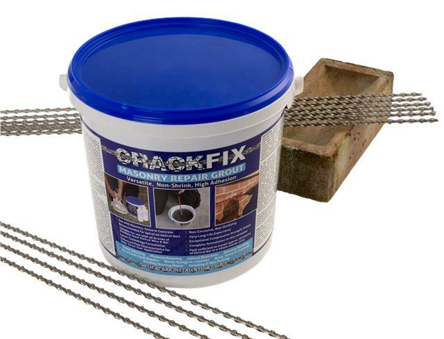 Masonry Helical Bar Crack Stitch Repair Pack 10 x 1mtr Bars & 1 x 3Ltr ...