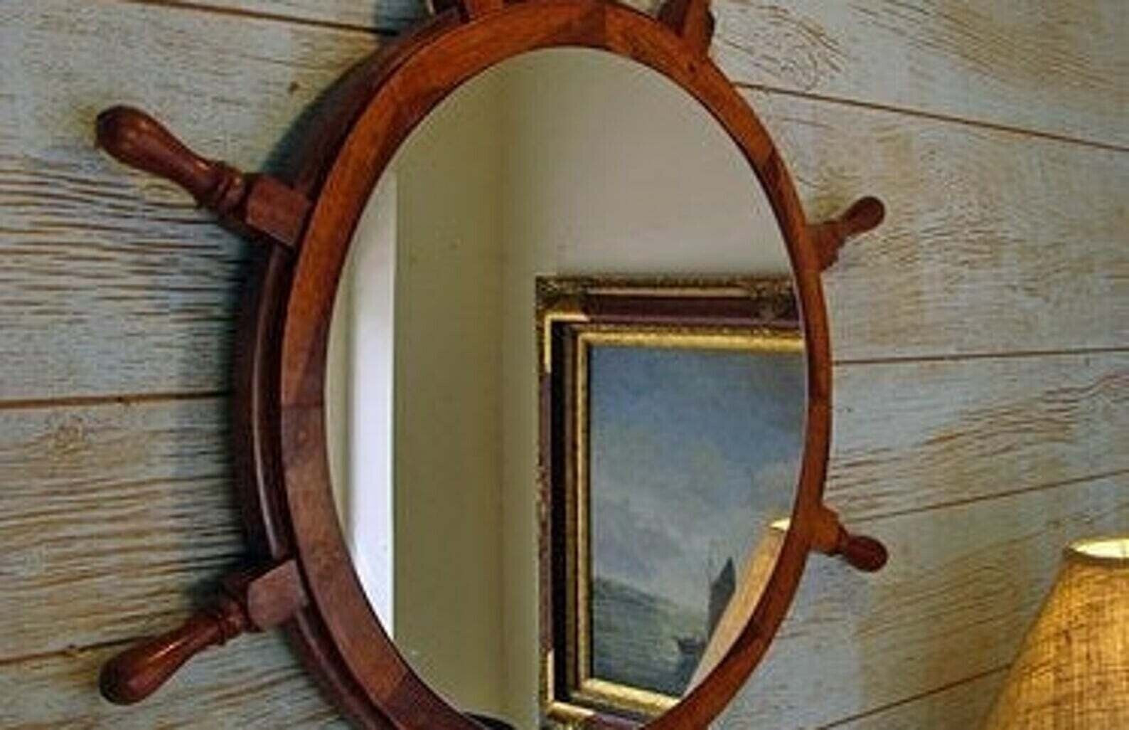 Wall mirror Wall Hanging Captain 36'' Gaston Turcotte wooden Nautical ...