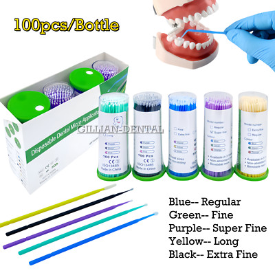 Dental Microbrush Disposable Micro Applicator Brush Bendable Soft Brush ...