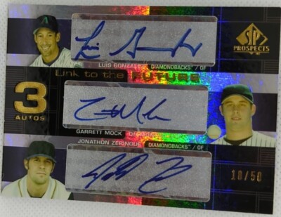 Luis GONZALEZ Garrett MOCK Jonathon ZERINGUE 2004 SP Prospects TRIPLE ...