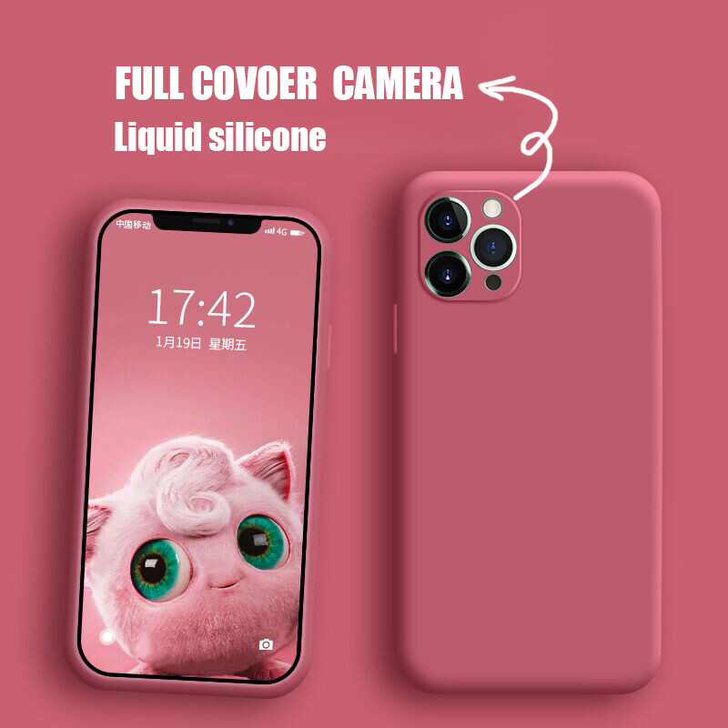 For iPhone 16 15 14 13 12 11 Pro Max XS X 8 7 SE Silicone Case Camera ...