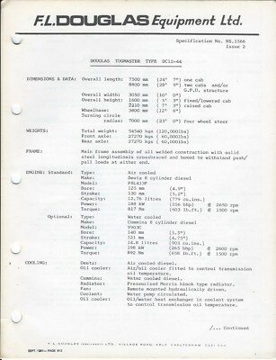 Equipment Brochure - Douglas DC12-44 - Tugmaster 1981 - Aircraft Tug ...