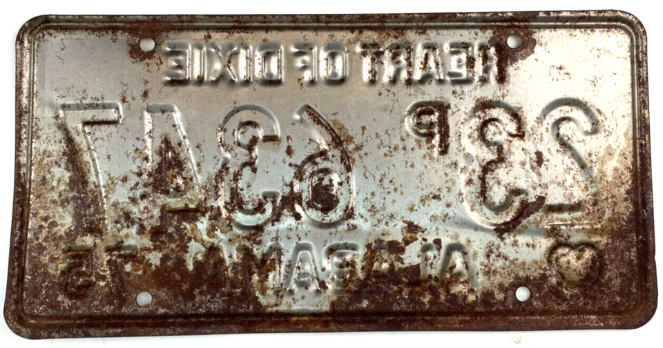 Vintage Alabama 1975 Auto License Plate 23P 6347 Covington Co Man Cave ...
