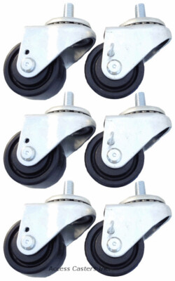 25DRG6 2 1/2" Caster Set of 6 for True Refrigerators, Brakes ...