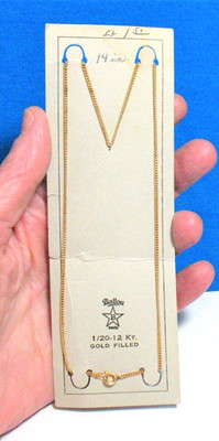 VINTAGE BALLOU 12K GOLD FILLED CHAIN NECKLACE 14 INCHES CARDED | eBay