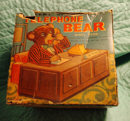 Vintage Linemar Battery Operated Telephone Bear IOB | eBay
