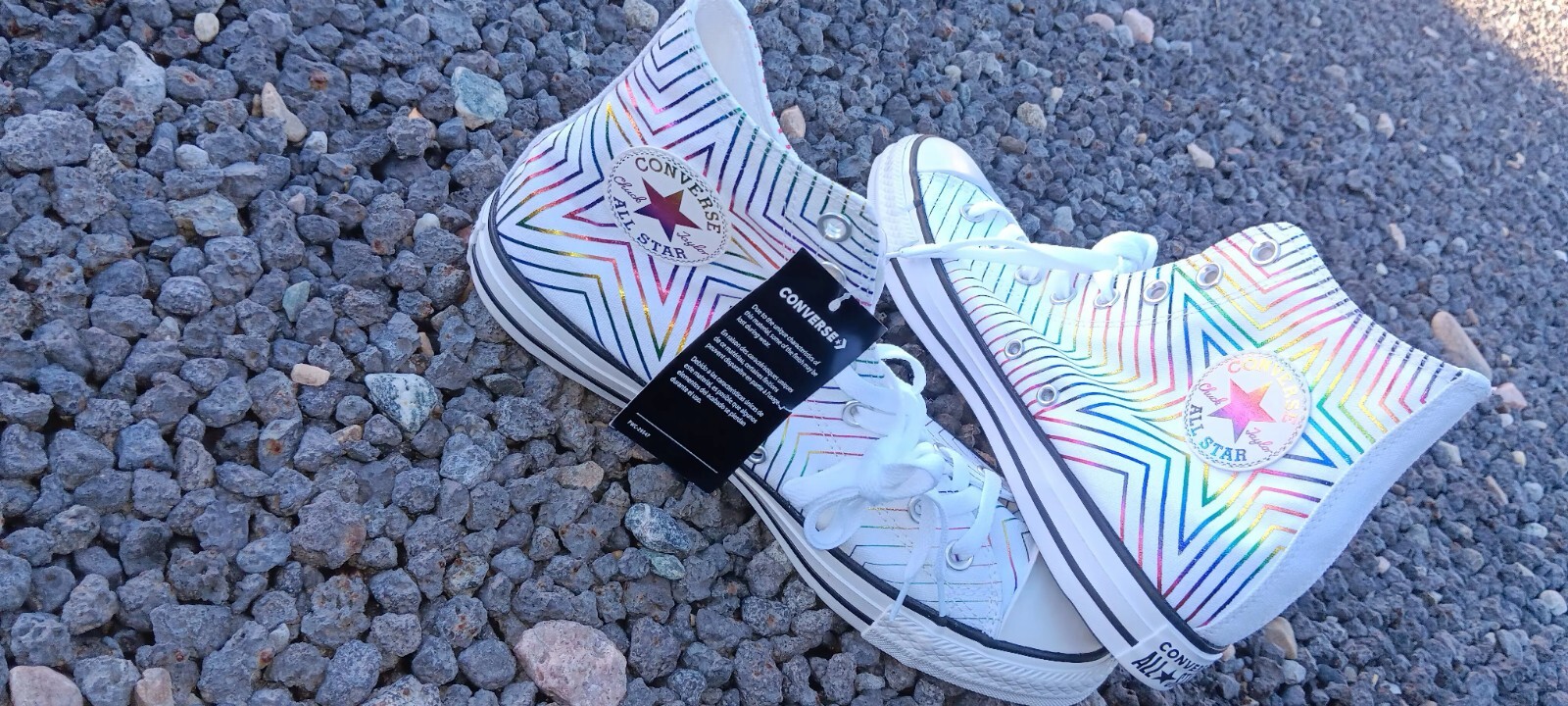 Size 11 - Converse Chuck Taylor All Star High Rainbow Metallic Star | eBay