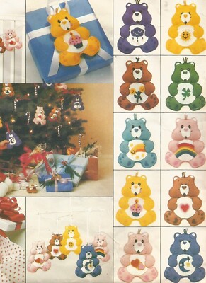 6725 Butterick Sewing Pattern Care Bear Ornaments Vintage 1980s Crafts ...