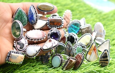 Silver Plated Rings, Sample Pack Of Multi Gemstone Mixed Rings ...