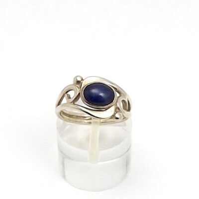 Sterling Silver Blue Star Sapphire Bezel Set Whimsical Ring | eBay