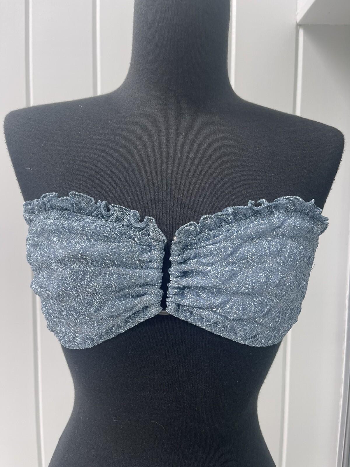 Missoni Mare Bikini Blue Ruffle metallic Sparkle Top… - Gem