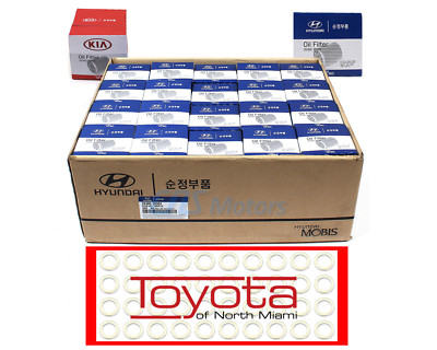 GENUINE OEM Engine Oil Filter & Washers 40PACK for Hyundai Kia ...