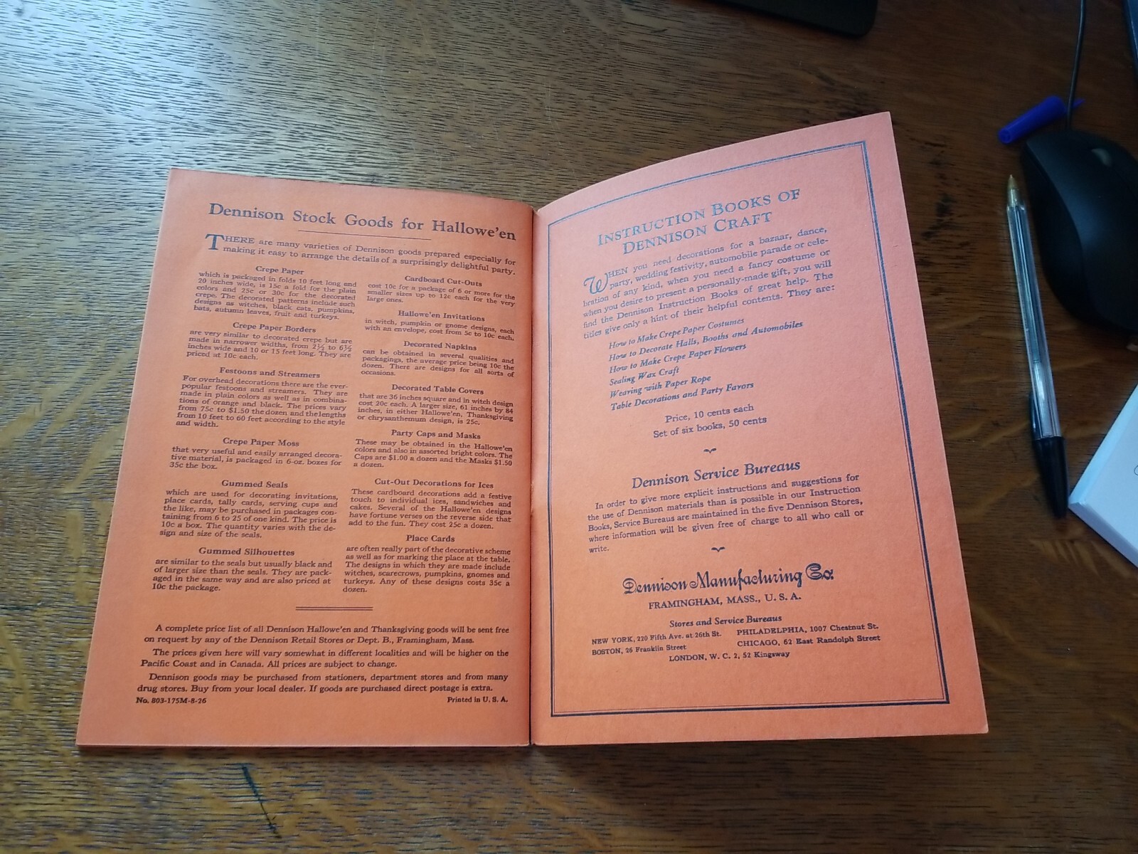 Dennison Bogie Book Halloween Vtg 1926 Decorations Costumes ...