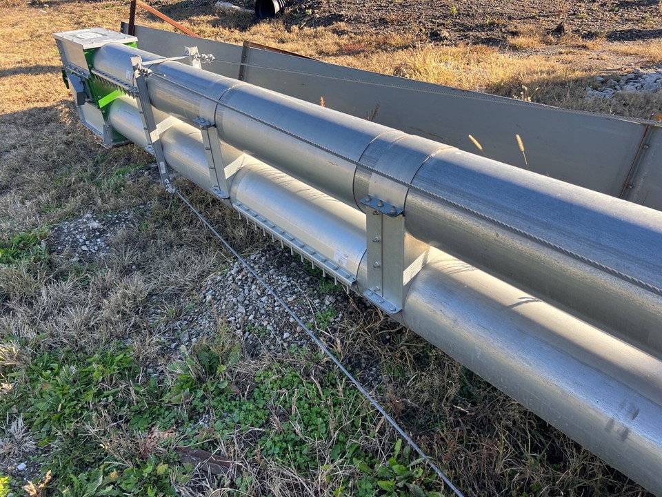 Sukup 10" D-run Double Run Incline Drag Tube Conveyor w/ Inlet Diverter ...