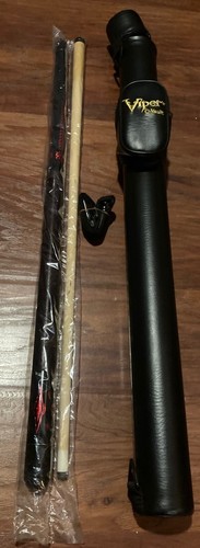 NEW Viper Pro Series 58" 19oz Pool Cue Stick Red, Black w/Q-Vault Case ...