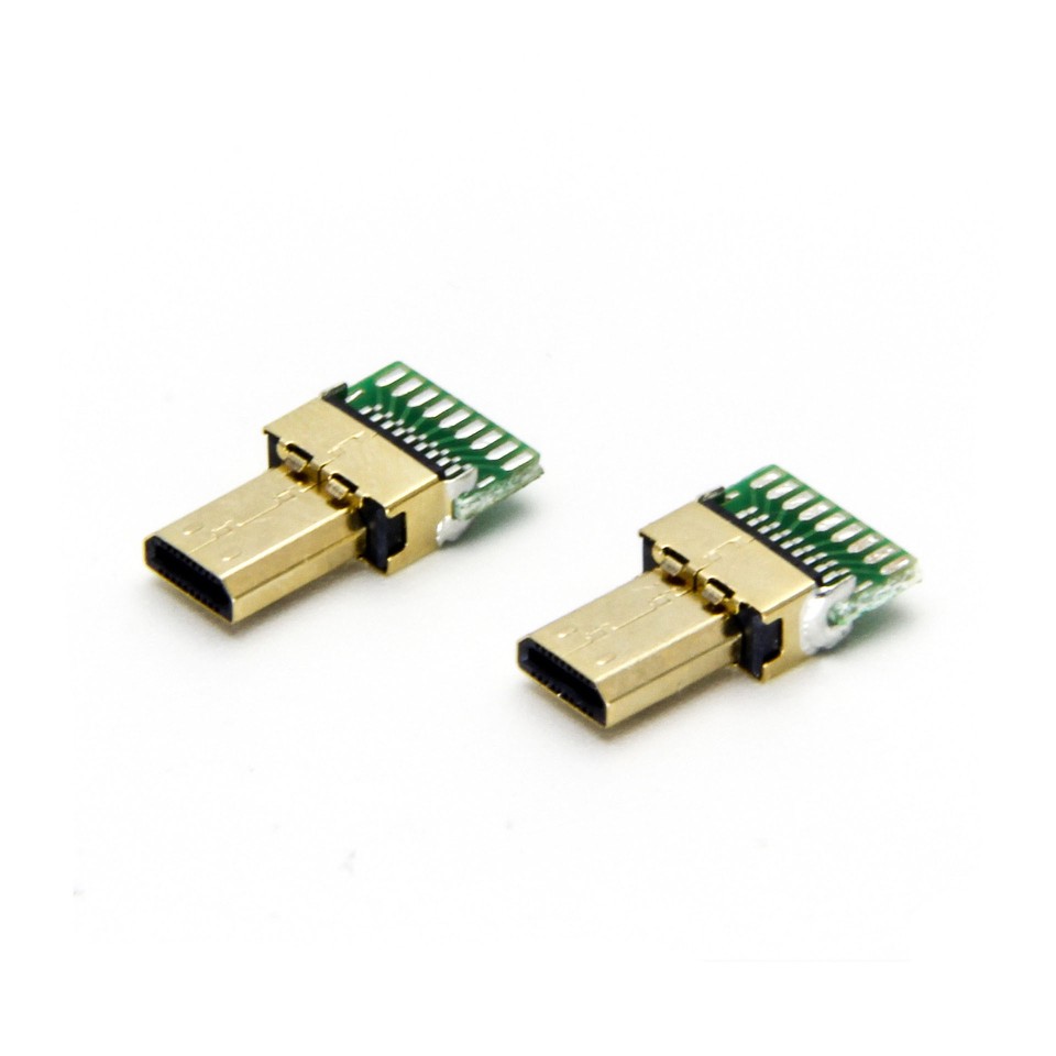 2× Micro HDMI Male Solder Plug Termination Repair Replace Connector ...