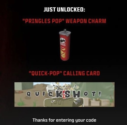 Modern Warfare 3 MW3 Pringles Promo Items | INSTANT UNLOCK | eBay