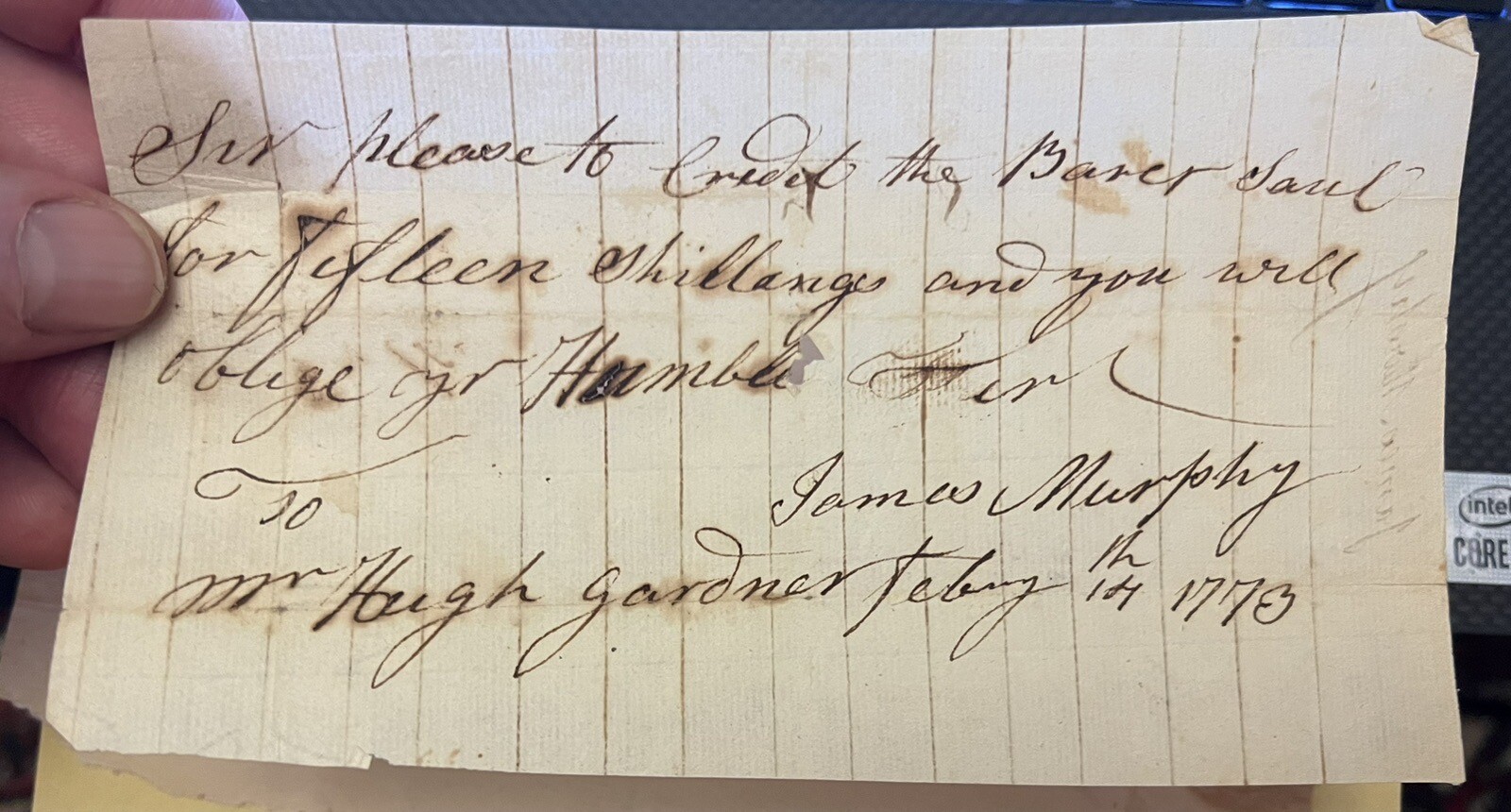 4 Pieces of American Colonial Era Revolutionary War Script Hugh Gardner ...