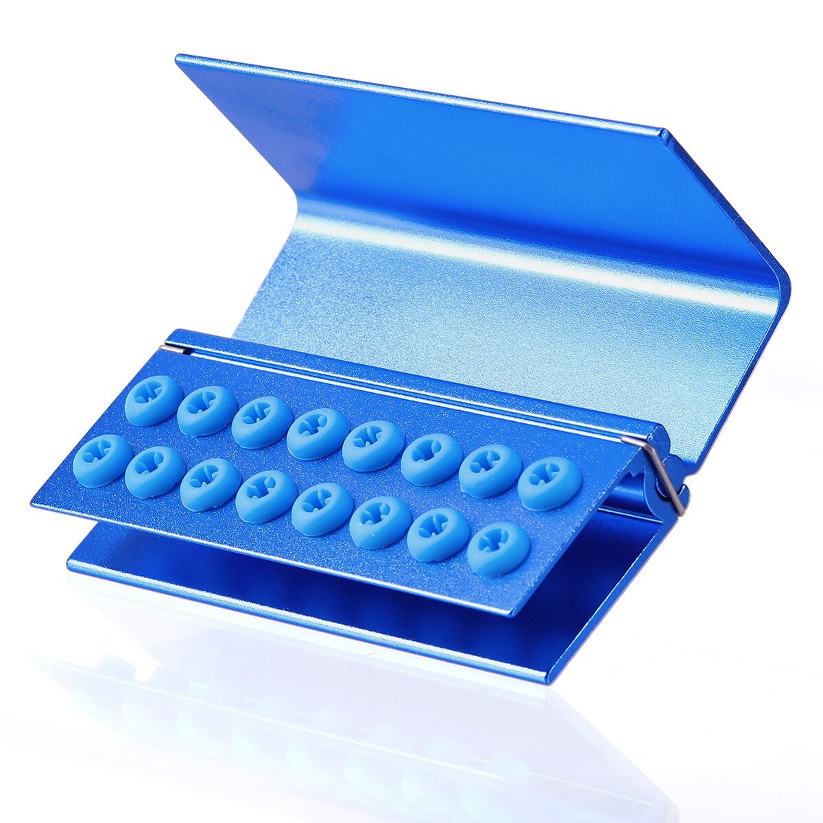 10x Dental Bur Block with Cover 16 Holes Blue Autoclavable For FG RA ...