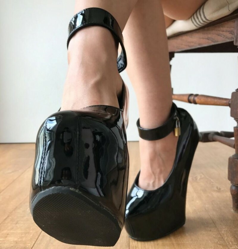 Womens Ankle Strap Pumps Sexy Hoof Sole Heelless High Heel Platform ...