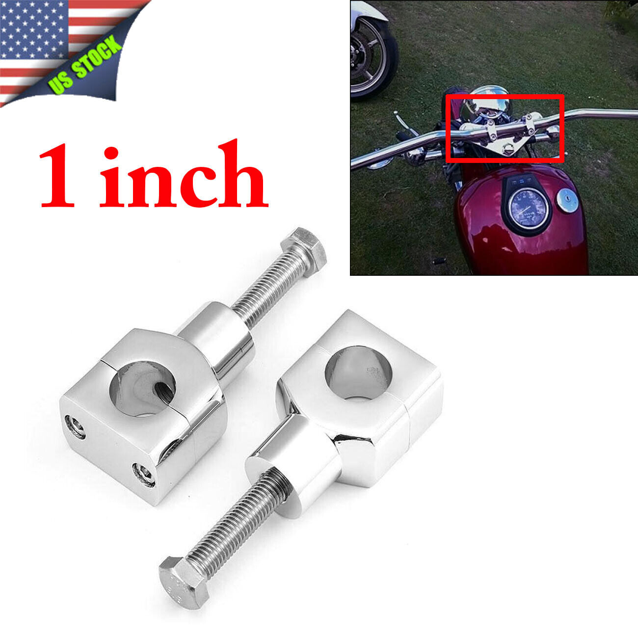 1" Handlebar Risers For Honda Shadow VT ACE Aero Sabre Spirit VLX 600 750 1100 | eBay