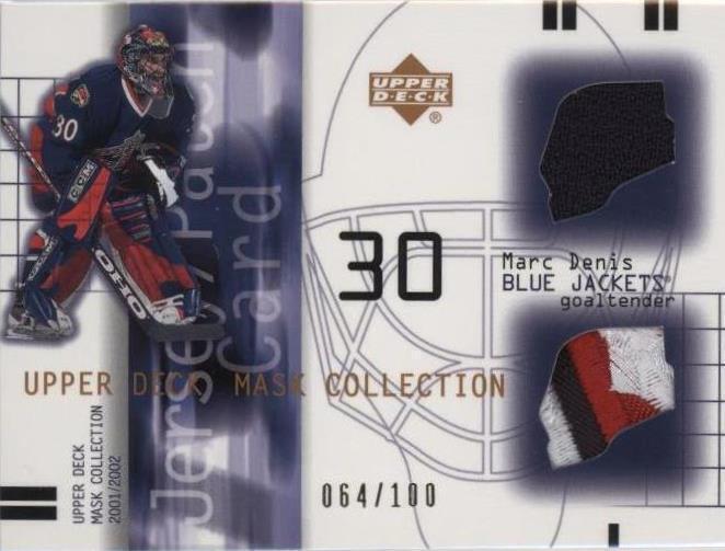 2001-02 Upper Deck Mask Collection - Jersey and Patch Marc Denis #JP-MD ...